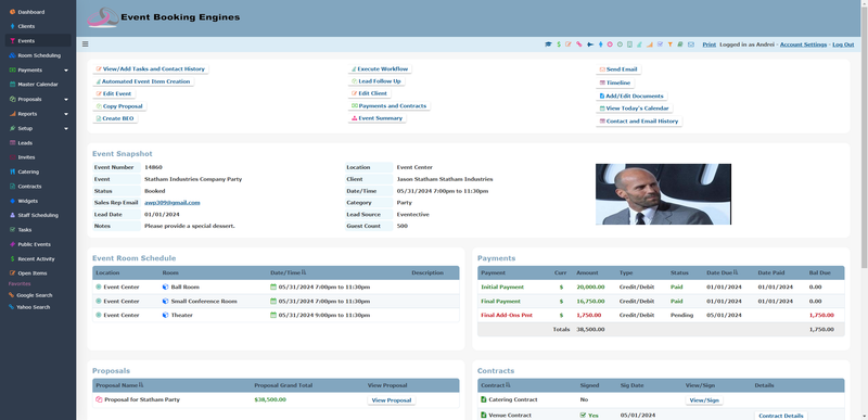 Event Snapshot - Event Booking Engines 877.238.5203