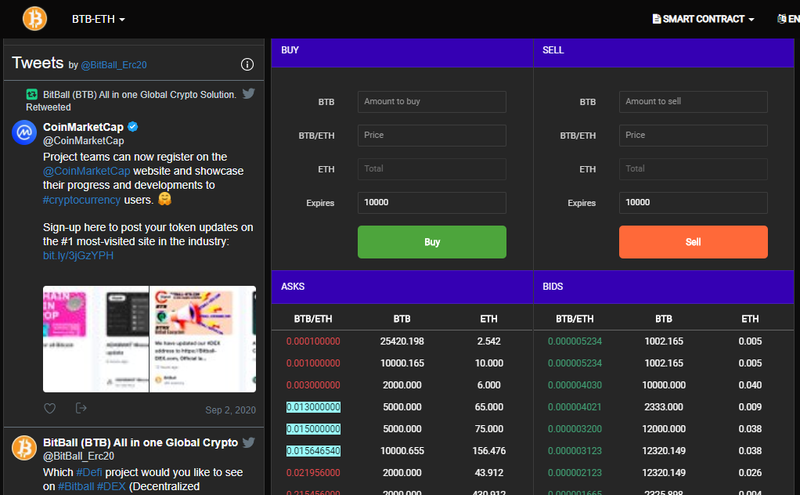 Guide to Bitball DEX. How to use Bitball decentralized exchange. - BitBall Ecosystem BTB BSP ...