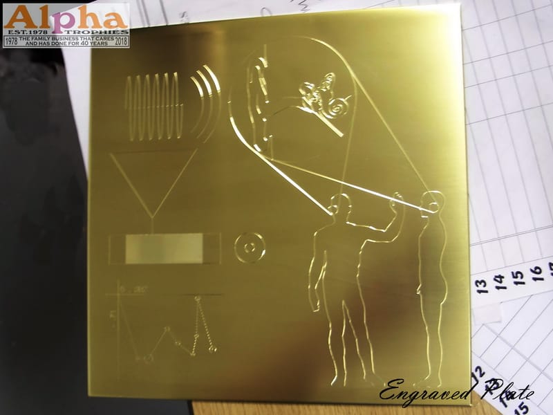 Brass Plate Diagram - Alpha Trophies of Edinburgh Engravers