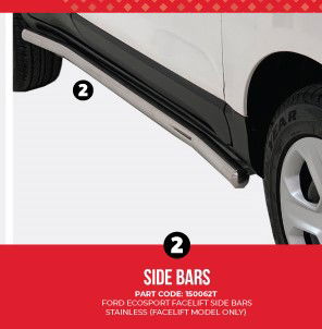 Ford Eco-Sport Stainless Steel Side Steps Silver - TOWRITE