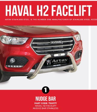 Haval H2 Stainless Steel Nudge Bar Silver - TOWRITE