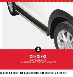 Hyundai Tucson Stainless Steel Side Steps Silver - TOWRITE