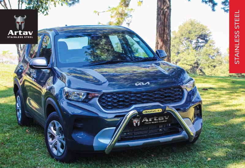 Kia Sonet Stainless Steel Nudge Bar Silver - TOWRITE