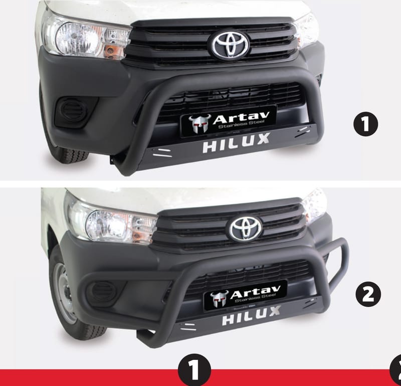 Toyota Fleet Range Stainless Steel Nudge Bar Black - TOWRITE
