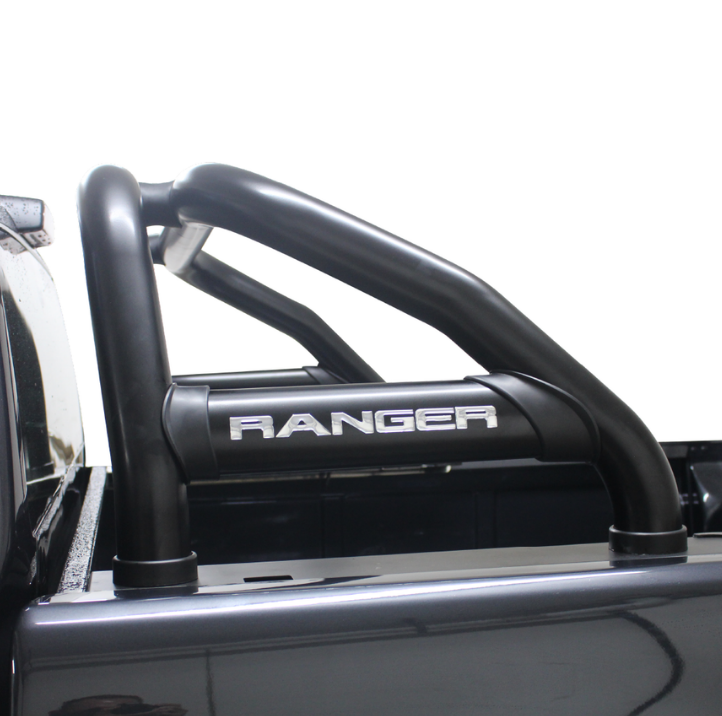 Ford Ranger Next Gen Sports Bar w Oval Side Tubes Black