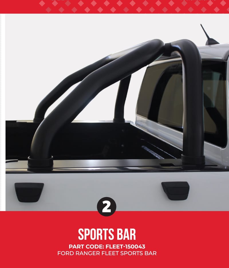 Ford Ranger Fleet Range Roll Bar Black/Silver