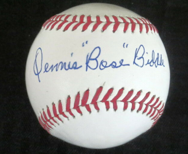 Dennis Biddle Autographed Baseball - TheYNLBPTraveling Exhibit