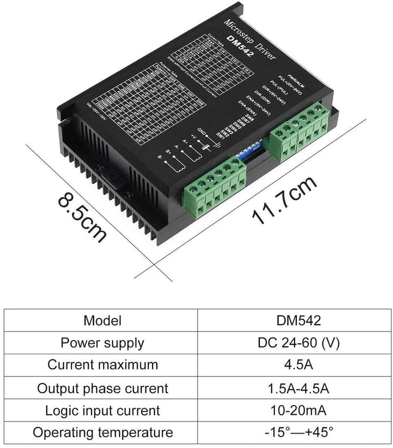 DM542 Stepper Motor Driver For 57 86 Series 2-phase - DIGIKOM Electronics