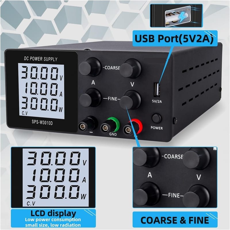 SPS-W305D DC Power Supply LCD Screen, 4 digits display - DIGIKOM ...