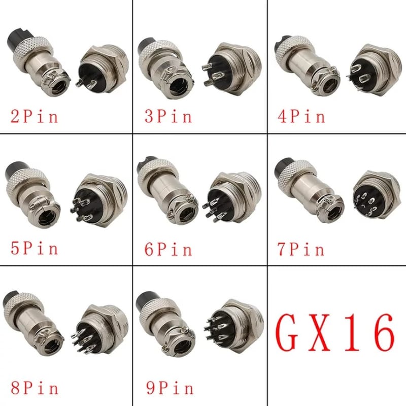 CONNECTEUR GX16 3PIN - 8PIN - DIGIKOM Electronics