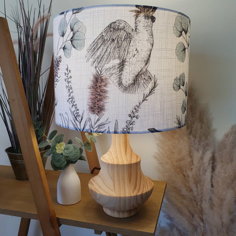 Australian Birds - Kookaburra and Cockatoos Lampshade - Livs Lamps