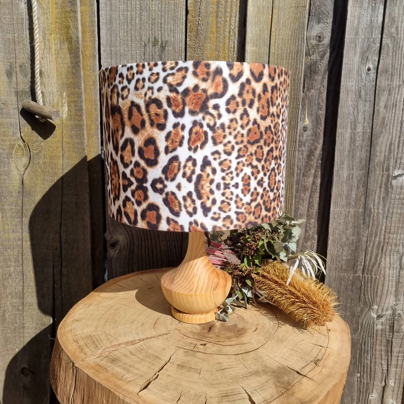 Velvet Leopard Lampshade - Livs Lamps - Custom Lampshade Maker