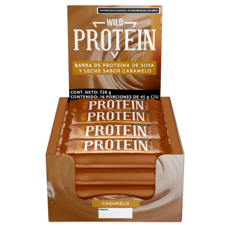 Wild Protein Barra de Proteína 45gr Caramelo c/16 pz - Ulkom Outdoors