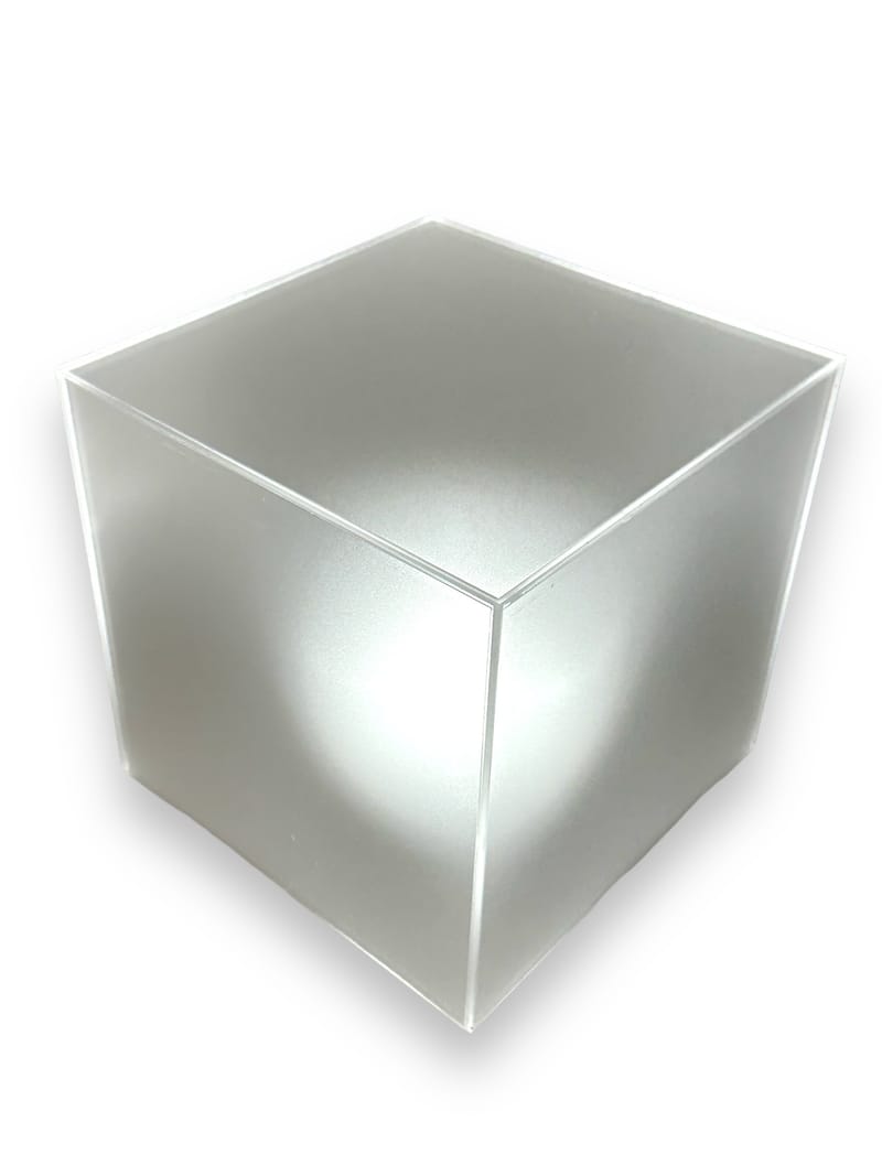 22"x 22"x 22" Frosted Acrylic Display Box - PlexiBoxes4u