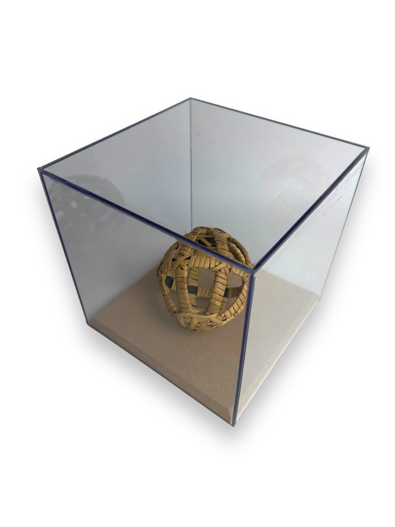 22"x 22"x 22" Acrylic Display Case With Wood Base - PlexiBoxes4u