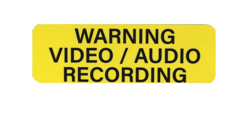 Warning Video audio recording pin badge - Guardian G1