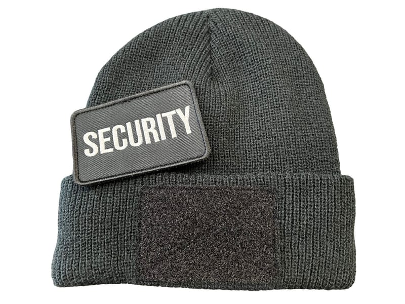 BEANIE HAT VELCRO PATCH EMBROIDERED WITH SECURITY - Guardian G1