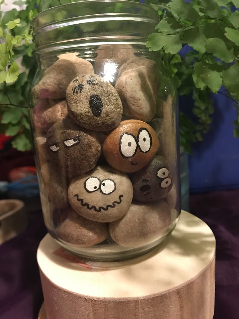 mix of 5 emotion pebbles - Angel Army