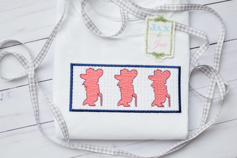 Colonel Rebel Sketch Faux Smock Embroidery Design, Ole Miss Embroidery