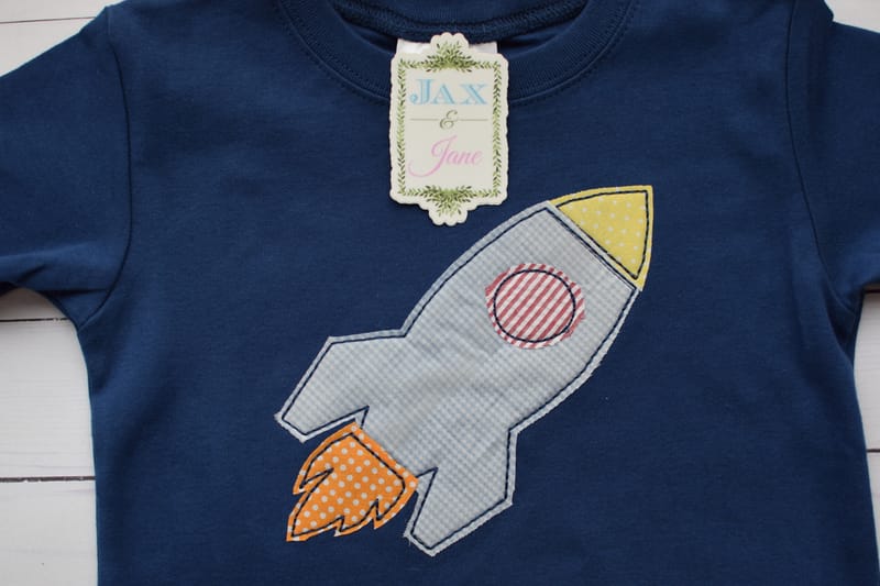 Rocket ship Applique Design, Rocket Embroidery Design, Space Rocket