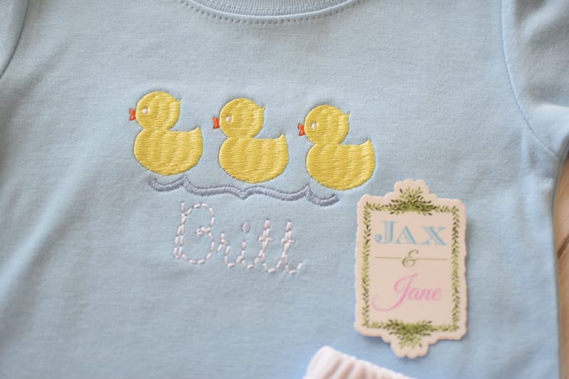 3 in a Row Filled Mini Duck Embroidery Design, Filled Mini Duck...