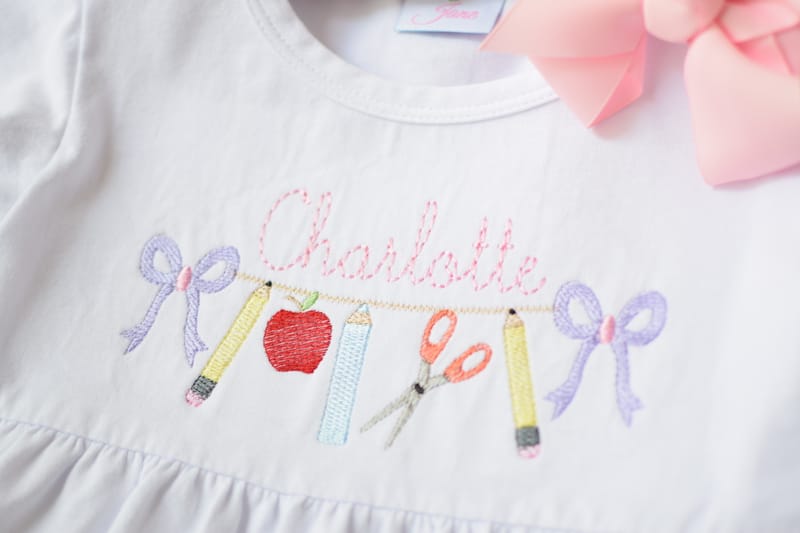 School Banner Embroidery Design, Back to School Embroidery Design, Sch