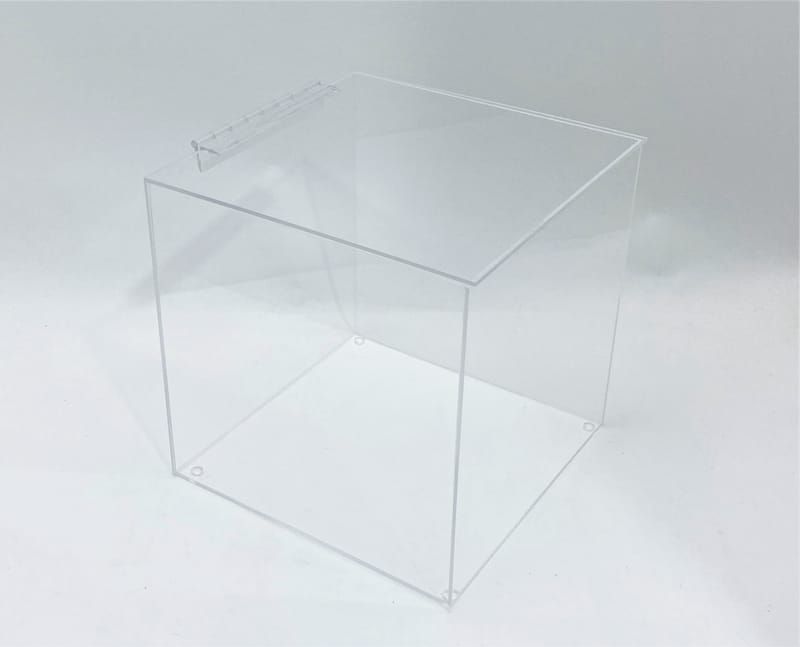 Clear Acrylic 5-Sided Boxes w/ Hinged Lid - Museum Boxes