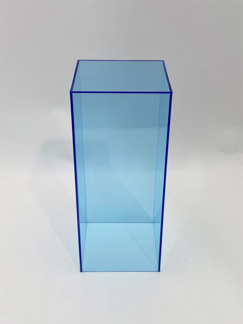 Fluorescent Blue Acrylic Display Pedestals - Museum Boxes