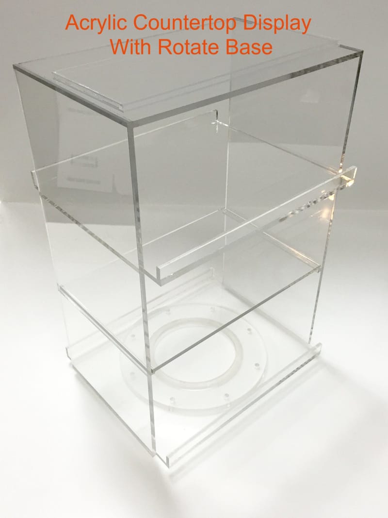 Plexiglass Countertop Display Cabinet With Rotation Base - Museum Boxes