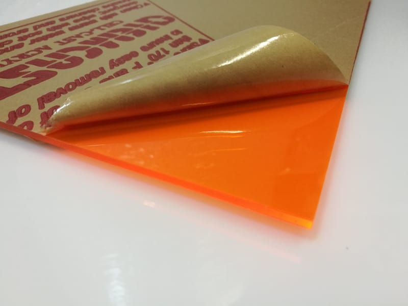 Fluorescent Orange Acrylic Plexiglass Sheets - Museum Boxes