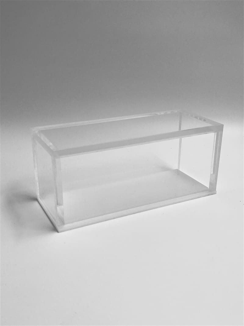 Air/Water Tight Clear Acrylic Box w/ Removable White Acrylic Base Lid ...