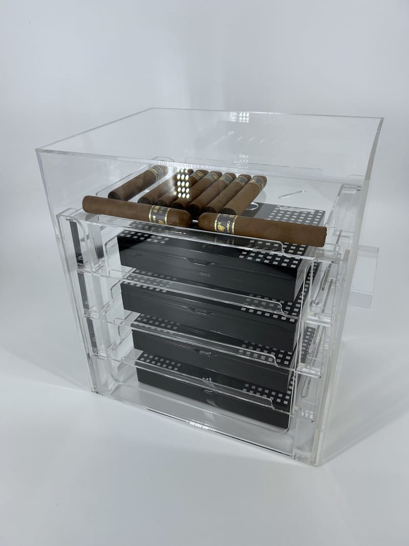 Custom Clear Acrylic Cigar Display - Museum Boxes