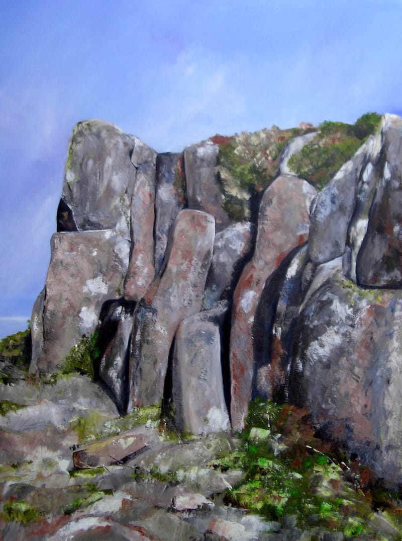 Rock Formation Mt Wellington Tas - SOLD - Jacqui Cleijne Fine Art
