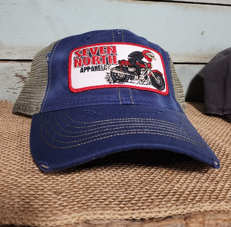 Distressed Motorcycle Patch Hat - Seven North