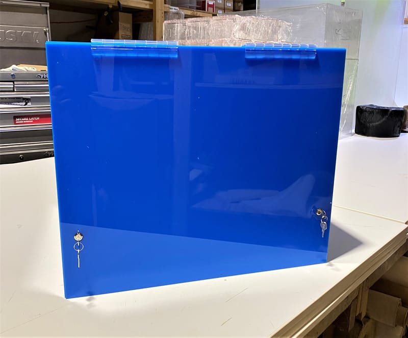 Solid Blue Acrylic Computer Security Case - Akrylix