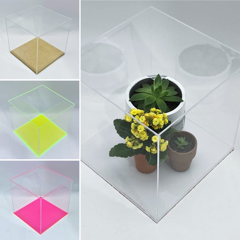 Clear Acrylic Five-Sided Box w/ Bases - Akrylix