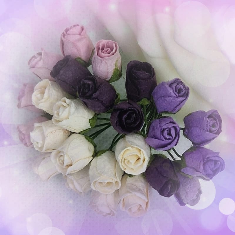 New Blue Mix Semi Open Roses (T30-607) - Blingtastic