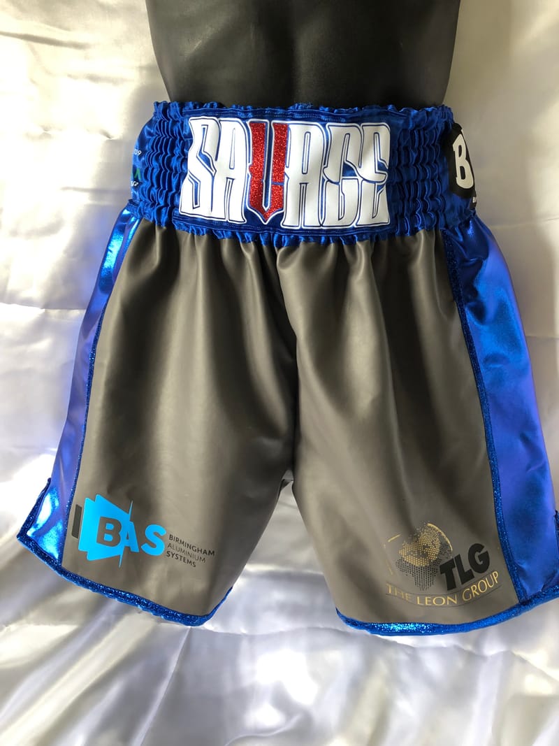 Savage Leather - bling 4 the ring boxing shorts
