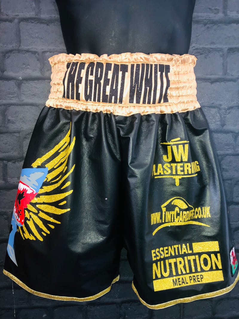 Shark Leather - bling 4 the ring boxing shorts