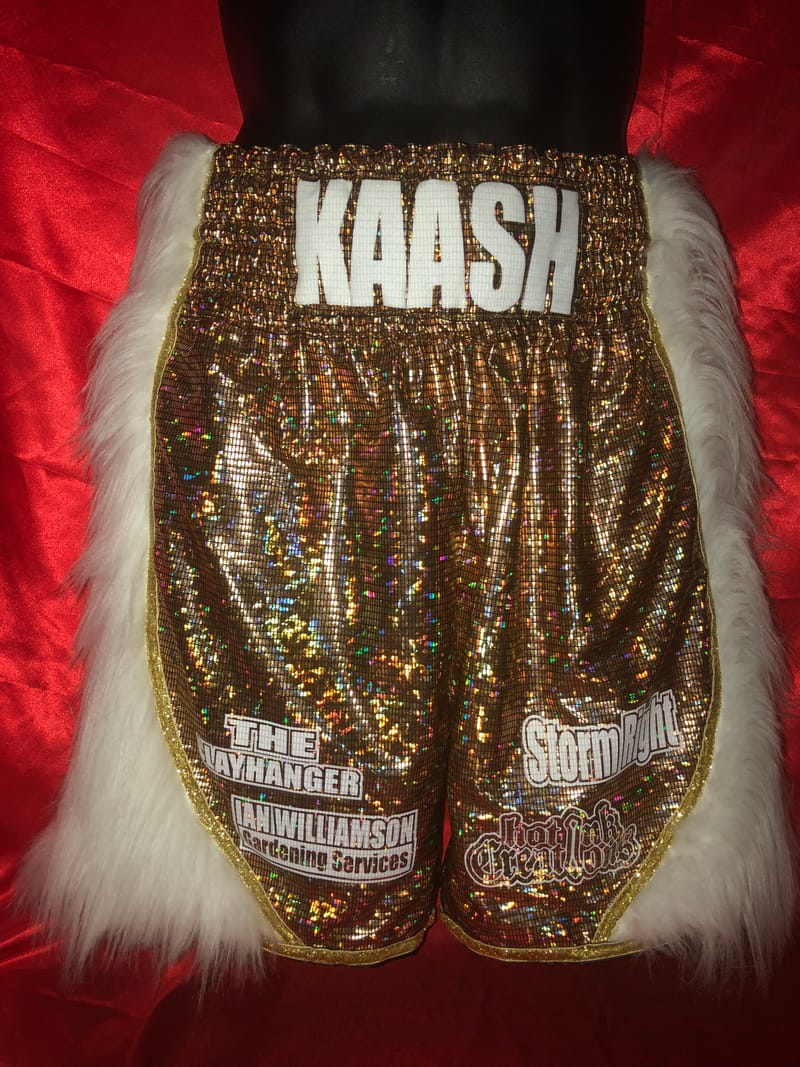 Holographic Fur - bling 4 the ring boxing shorts
