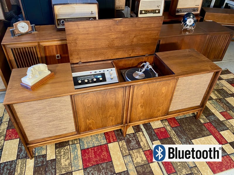Fully Serviced 1965 Pilot 500 Stereo Console Record Player with Blue...
