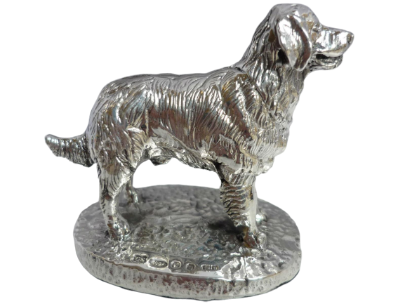 Sterling Silver Golden Retriever Dog Statue - Gold Rocks Jewellery and ...