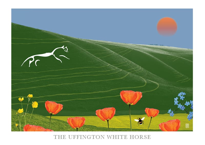 Uffington White Horse - Postcard - Karpinski Art Design