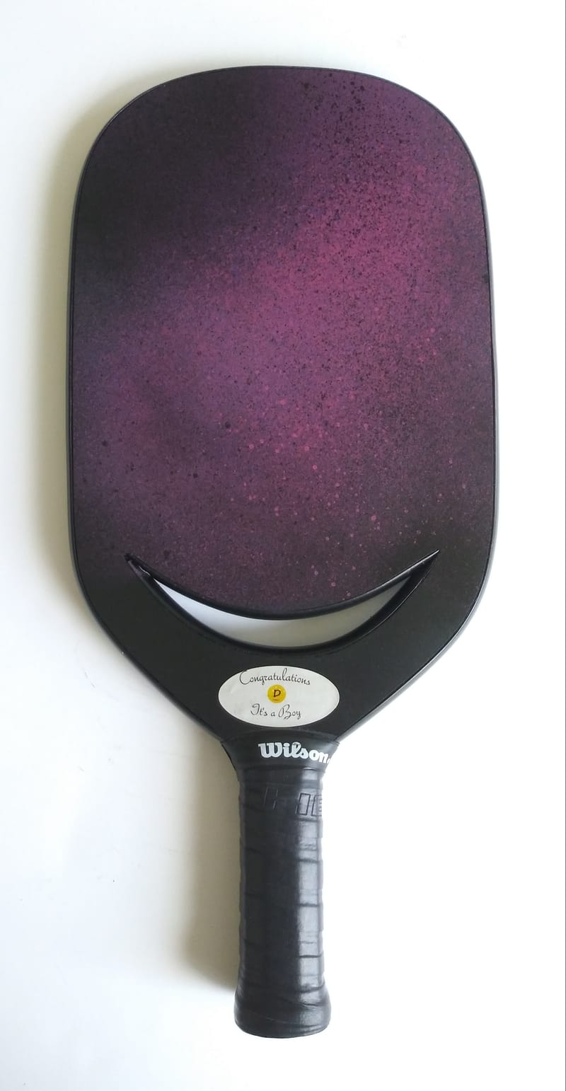 DBall Poly SK Pickleball Paddle. Black/Galaxy with a cutout - DBall Paddles