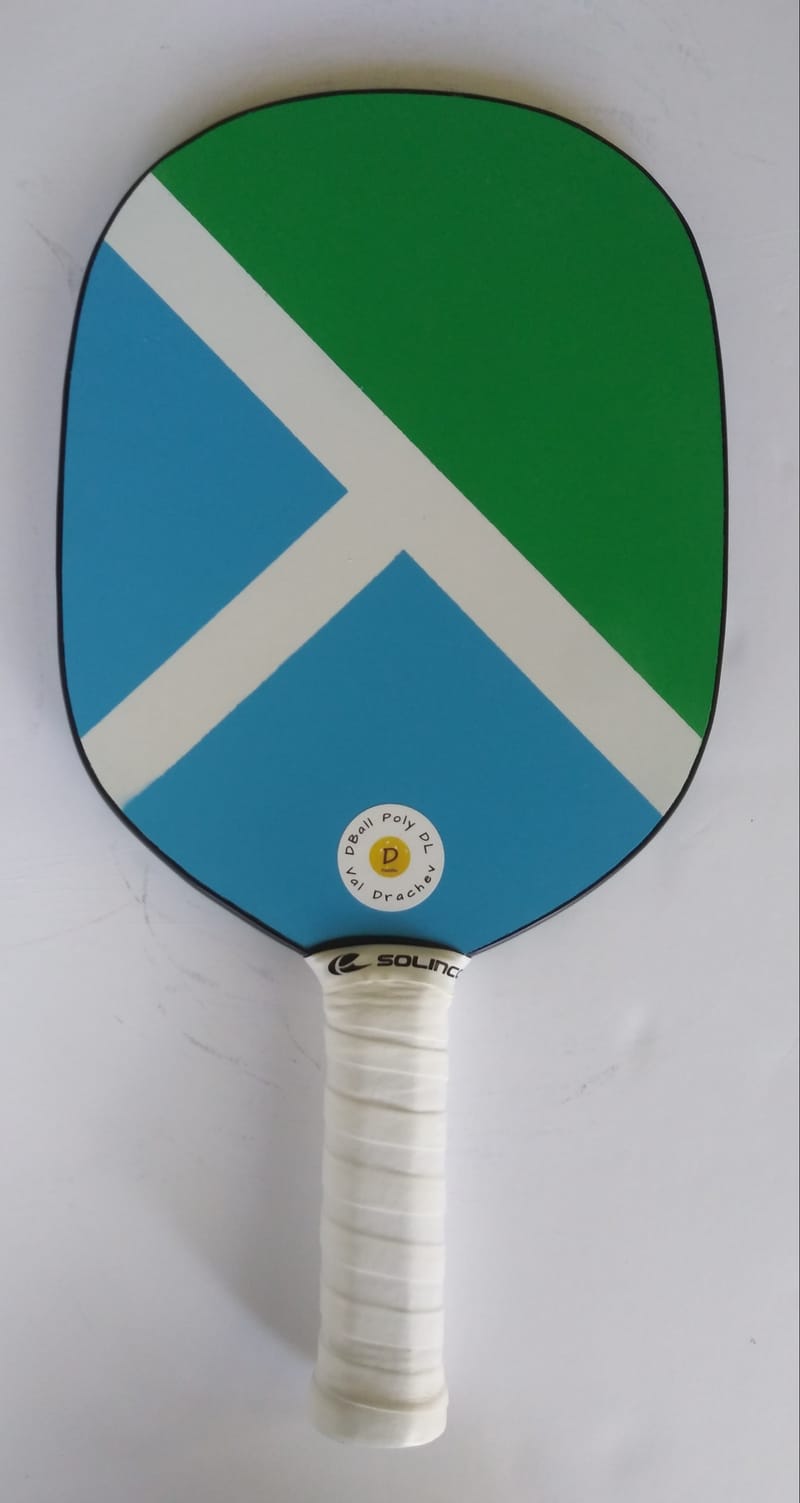 DBall Poly DL Pickleball Paddle. Green/Blue court - DBall Paddles