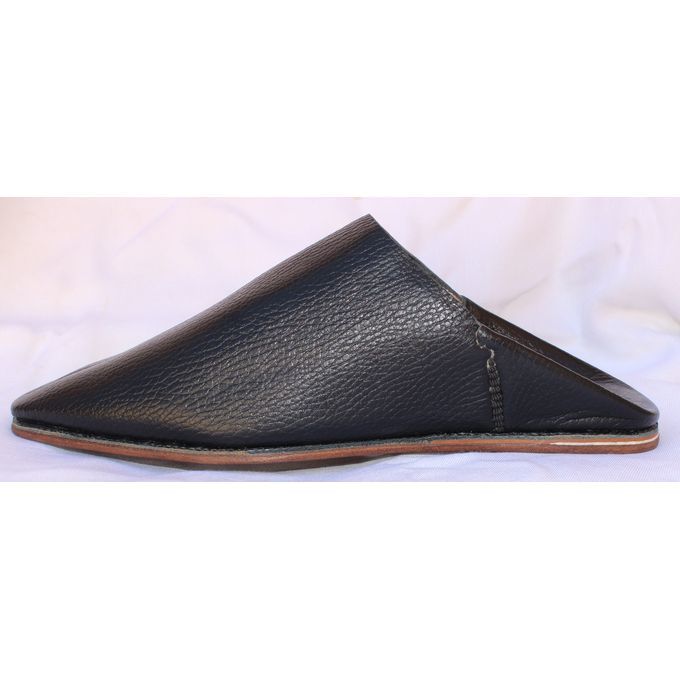 Babouche Luxe cuir Homme - Bleu Royal