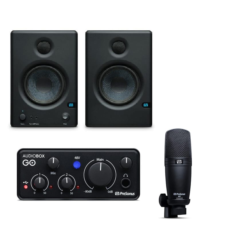PreSonus Audiobox GO with M7 Microphone and Eris E4.5 Monitors ...