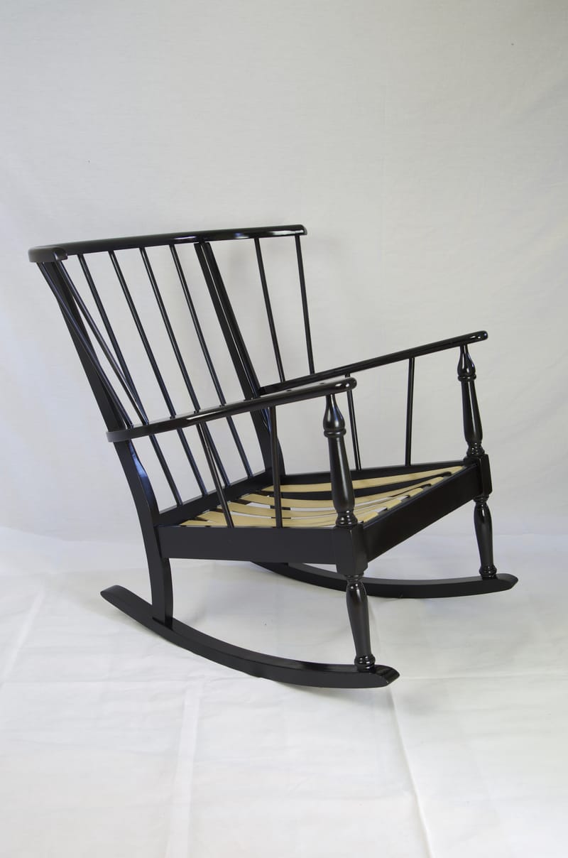Stick Back Black Elm Rocking Chair - FITZGERALD JONES ANTIQUES ...
