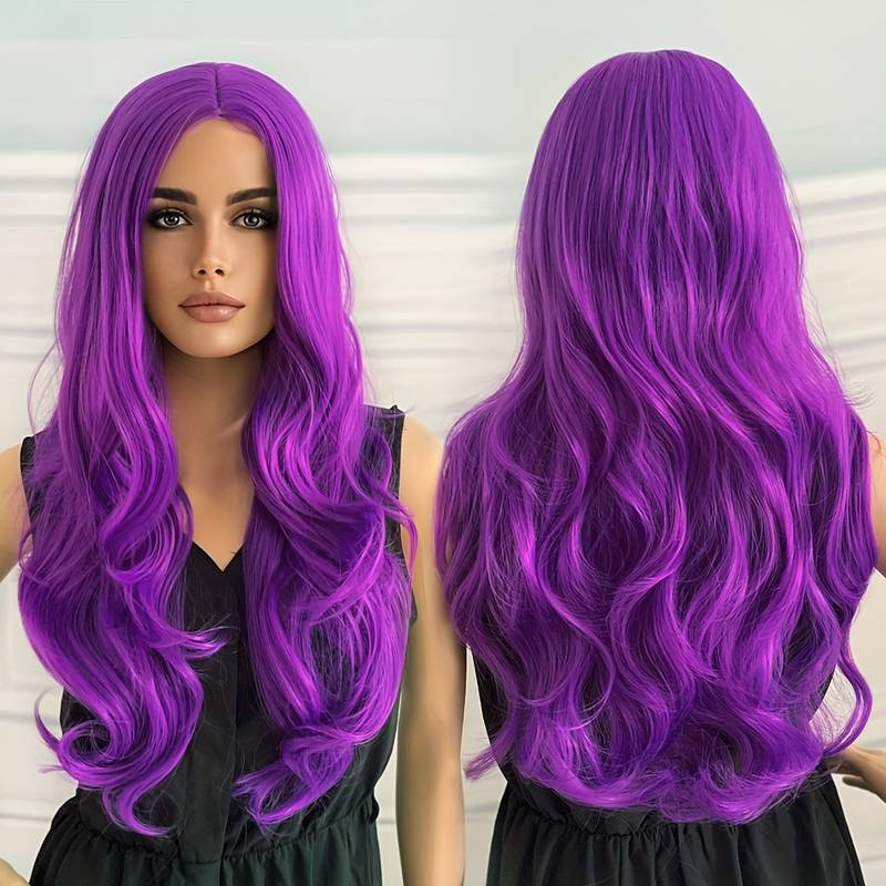 Long Wavy Violet Purple Wig - alternative2fetish.co.uk