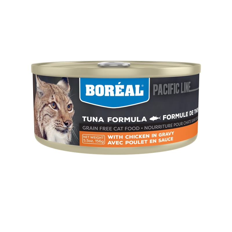 Boréal - Nourriture humide pour chat Thon et Poulet, Sans Grain